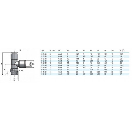 T spojka stavitelná do boku